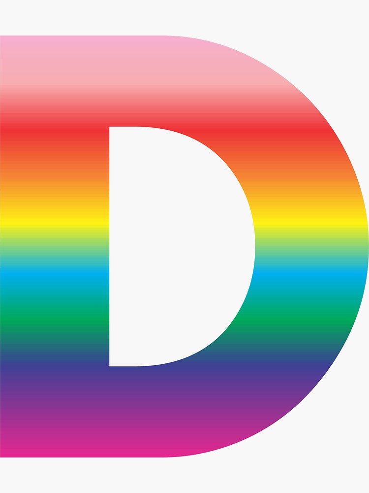 "Rainbow letter D Alphabet Design" Sticker for Sale by barokah0032 ...