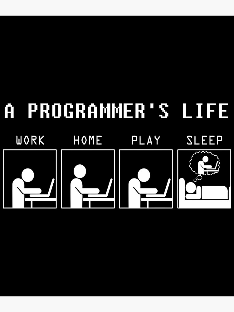 "A Programmer's Life Work Home Play Sleep" Greeting Card for Sale by ...