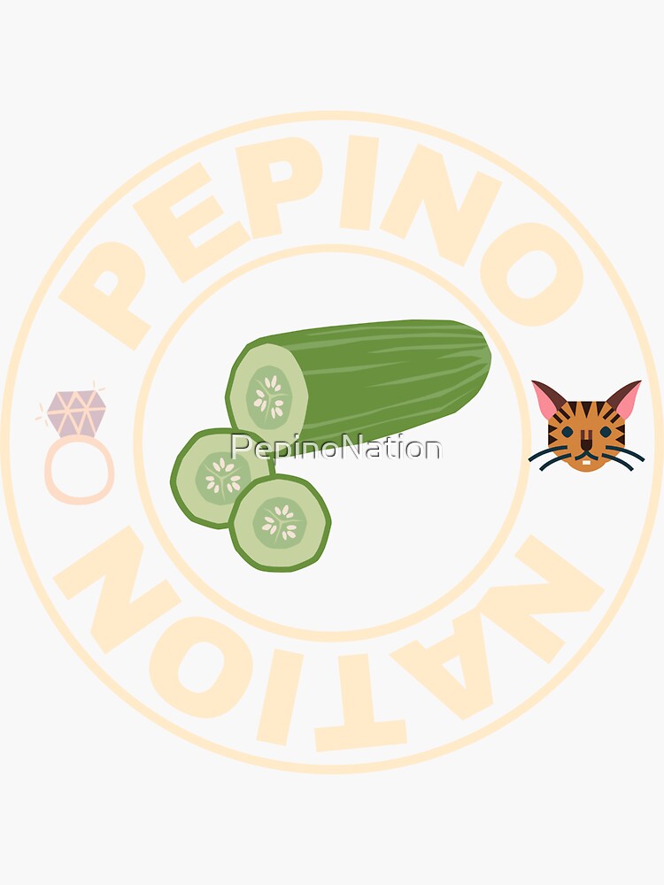 "Pepino Nation Round Logo - Cat + Ring, Transparent" Sticker for Sale ...