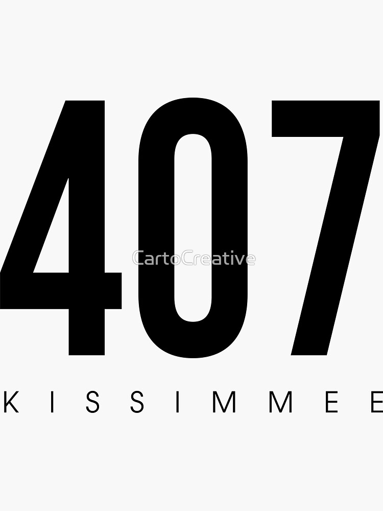"Kissimmee, FL - 407 Area Code" Sticker for Sale by CartoCreative ...