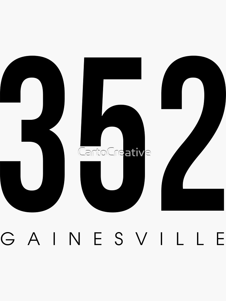 "Gainesville, FL - 352 Area Code" Sticker by CartoCreative | Redbubble