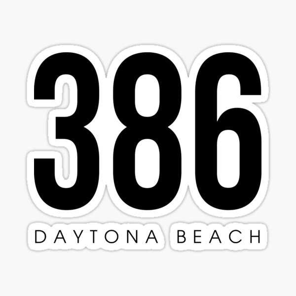 "Daytona Beach, FL - 386 Area Code" Sticker by CartoCreative | Redbubble
