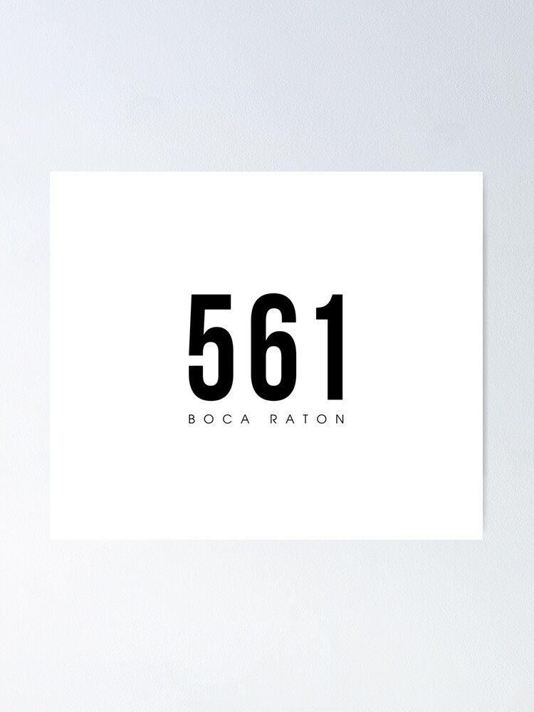 "Boca Raton, FL - 561 Area Code" Poster by CartoCreative | Redbubble