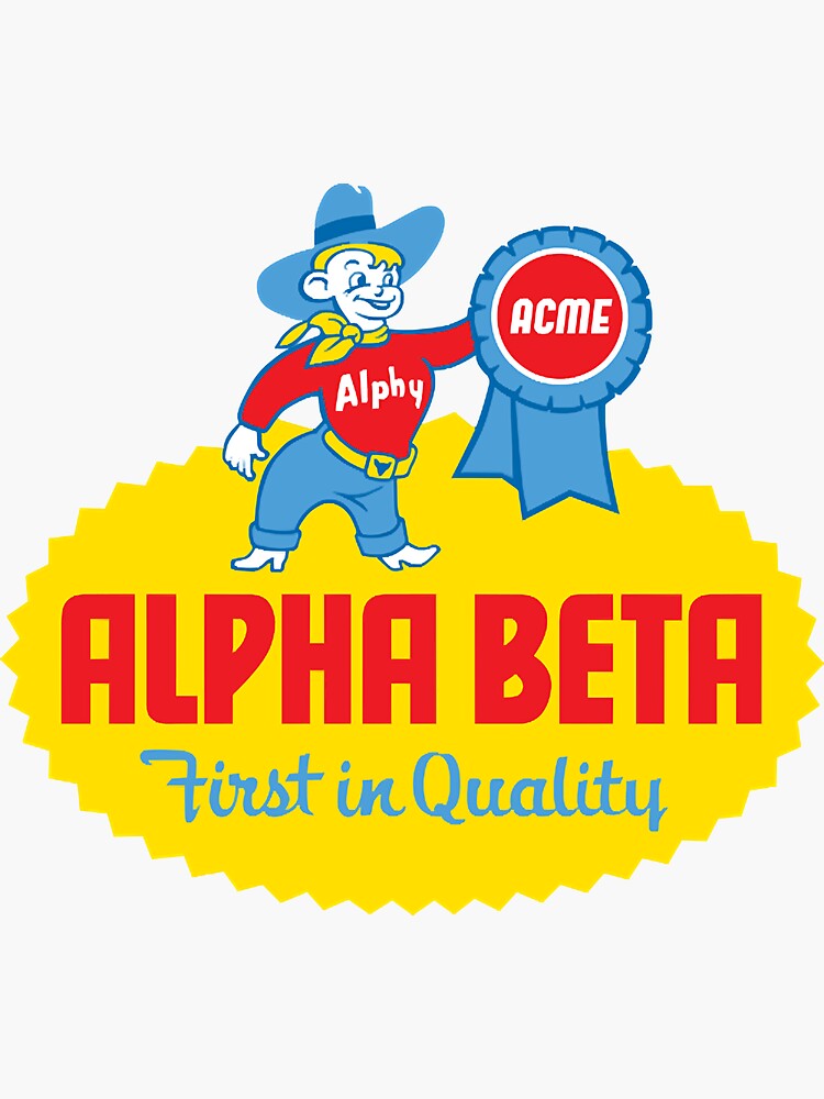 "Alpha Beta Logo - Defunct Supermarket Chain T-Shirt" Sticker for Sale ...
