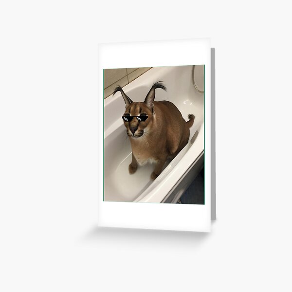 "Big Floppa in a Bathtub meme " Greeting Card by JennieCOM | Redbubble