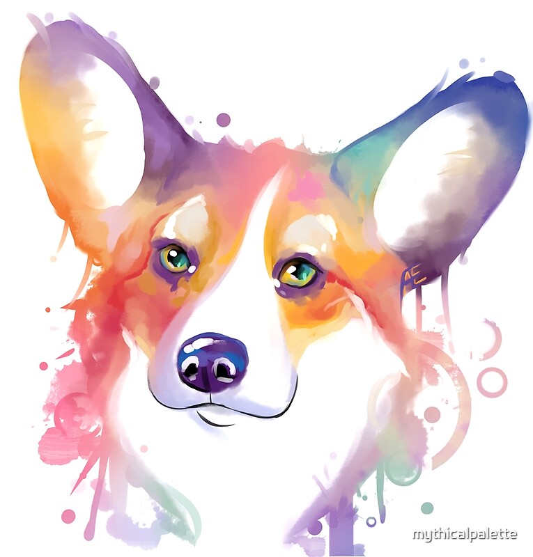 "Rainbow corgi" by mythicalpalette | Redbubble