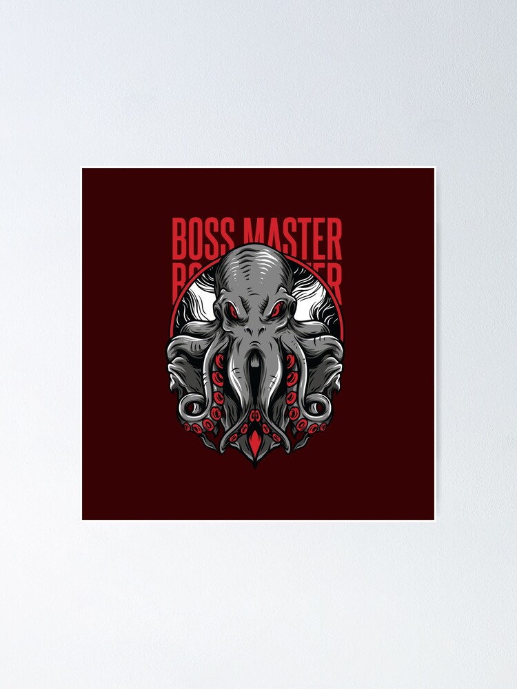 "Trendy Dark Punk Style Boss Master Octopus" Poster for Sale by woowawa ...
