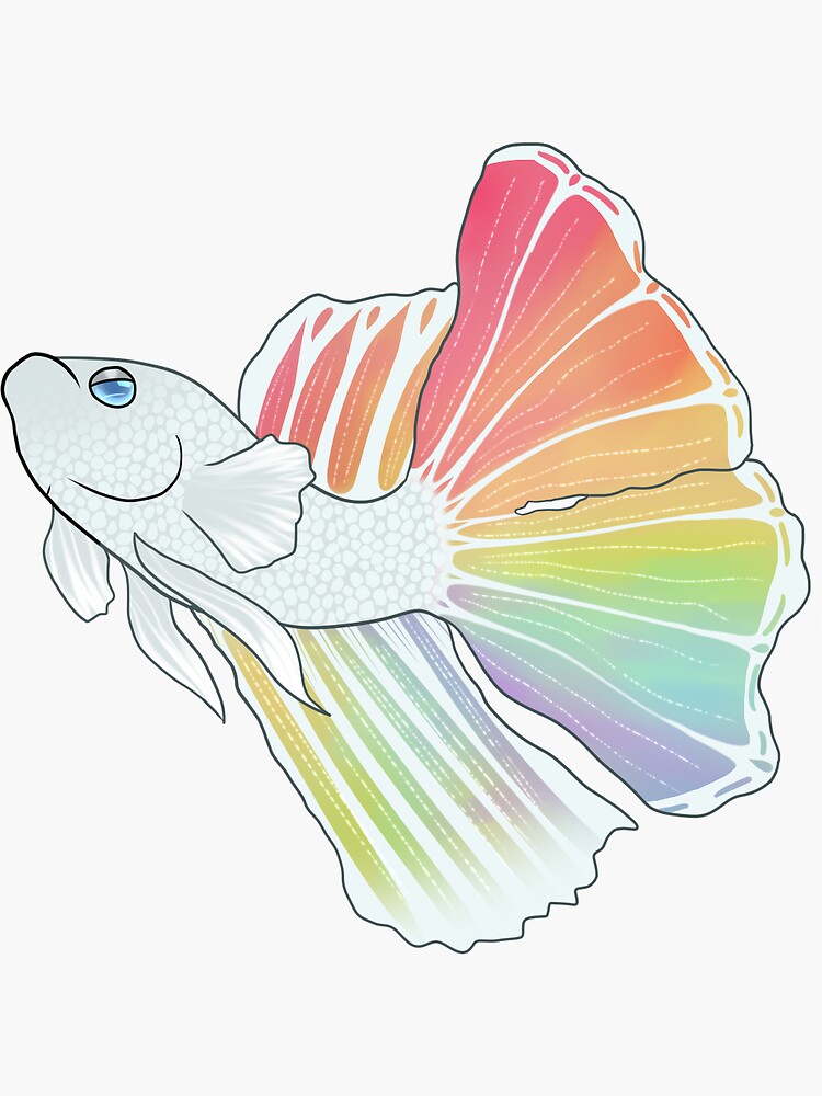 "Rainbow Gay Pride Betta Fish Sticker" Sticker for Sale by ...