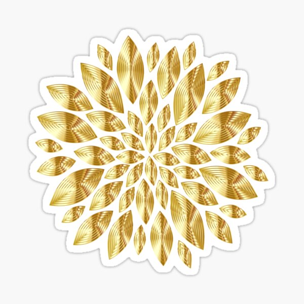 "GOLD FLOWER BURST" Sticker for Sale by JAELEGANTE | Redbubble