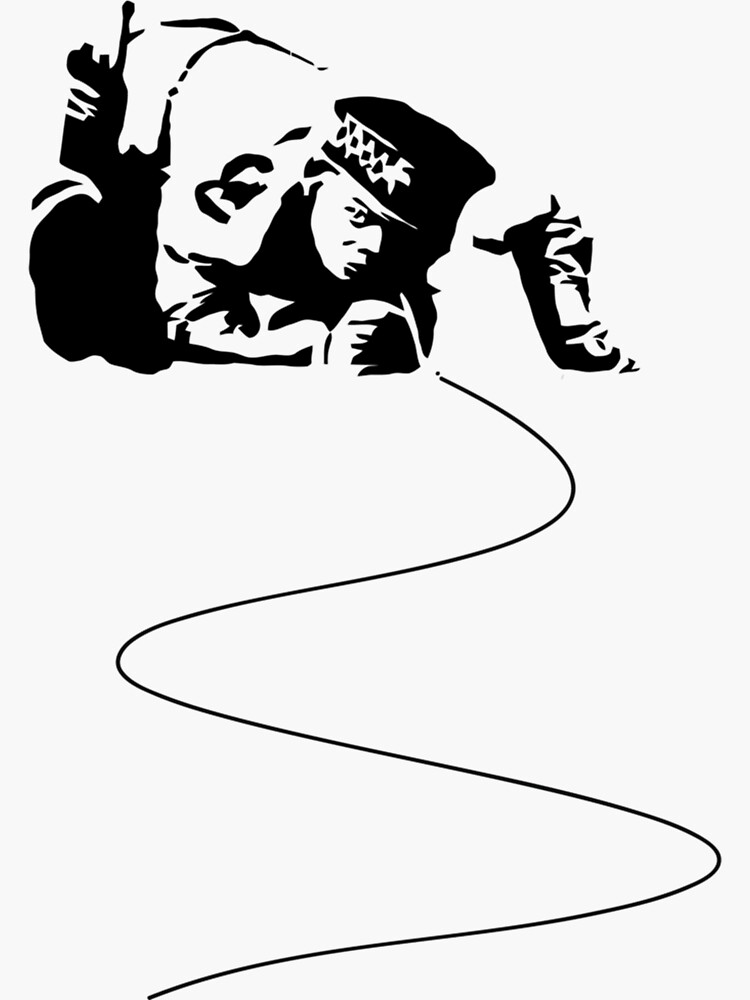 "Banksy Coke Sniffing Cop" Sticker for Sale by IsmaelgkAyanagk | Redbubble