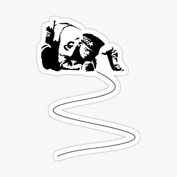 "Banksy Coke Sniffing Cop" Sticker for Sale by IsmaelgkAyanagk | Redbubble