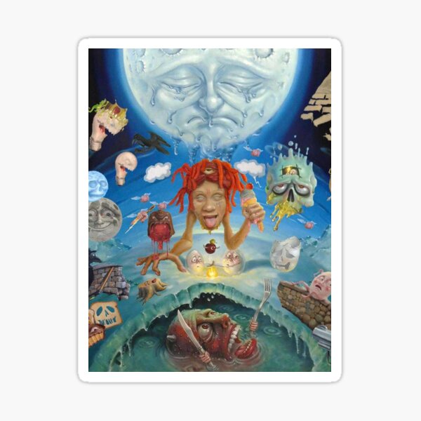 "SAD MOON" Sticker for Sale by Inezharrington | Redbubble