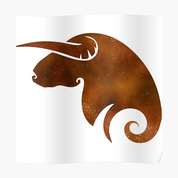 "Taurus Orange Starry Silhouette" Poster for Sale by Zodi-Roady | Redbubble