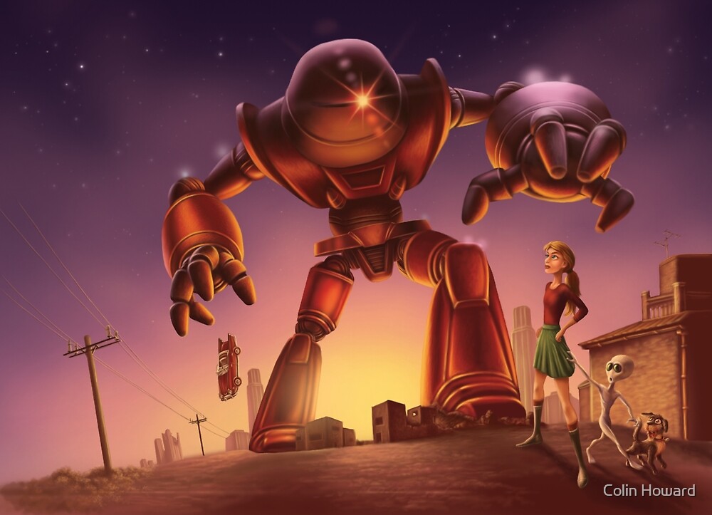 "Giant Robot Invasion 2" by Colin Howard | Redbubble