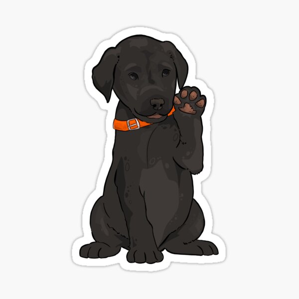 "Black Lab Puppy Waving" Sticker for Sale by PumpkinChum | Redbubble