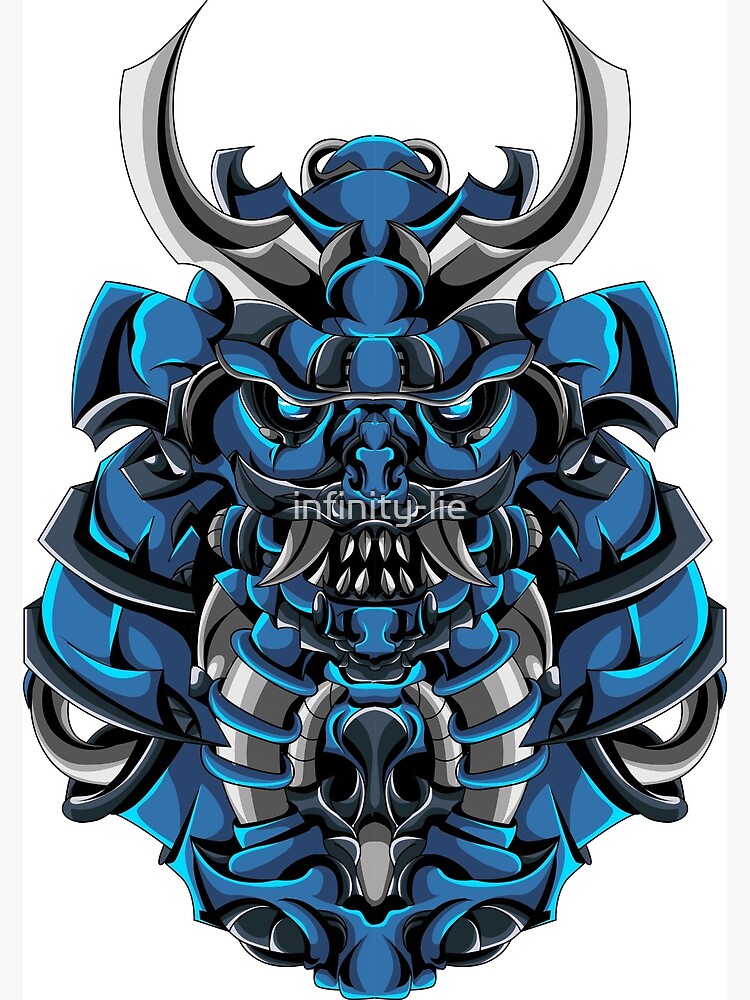 " Japanese samurai armour face mask. Samurai head mascot" Poster for ...