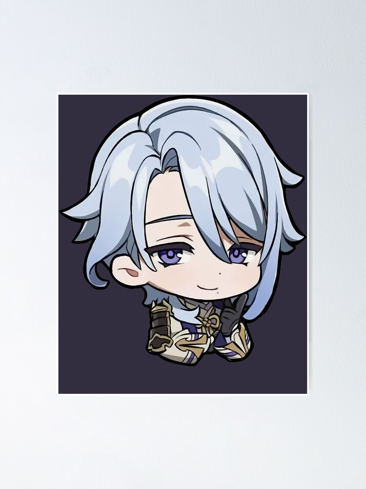 Póster «Envolvente personaje acuático Chibi Ayato Smirk Smile Genshin ...