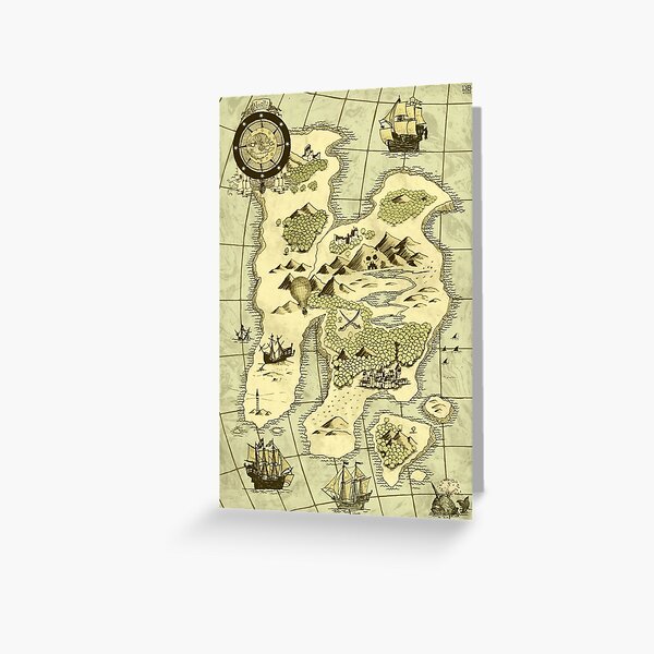"Treasure Map" Greeting Card for Sale by djrbennett | Redbubble