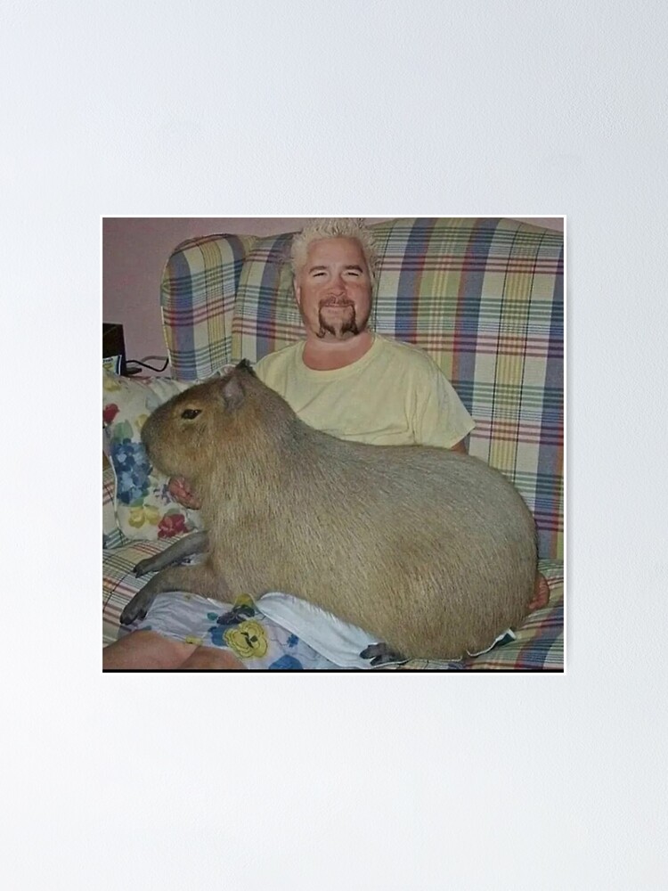 "guy fieri with capybara Poster" Poster for Sale by darrilpeters ...