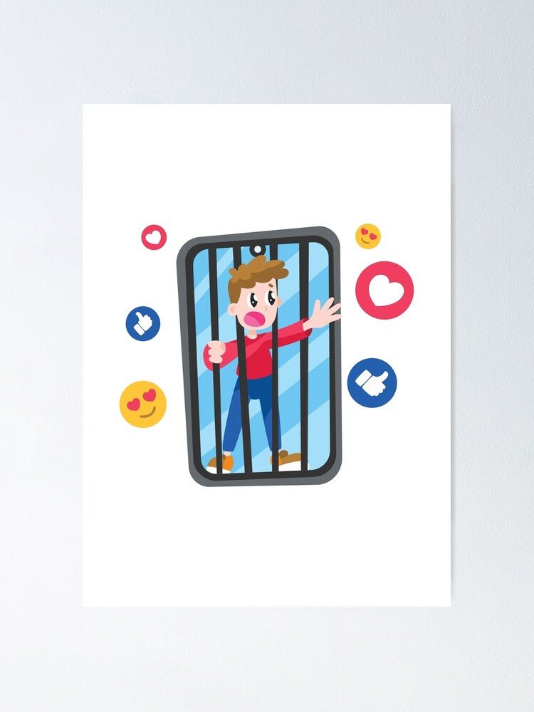 "Social Media Addiction, Mobile Phone Addiciton " Poster for Sale by ...