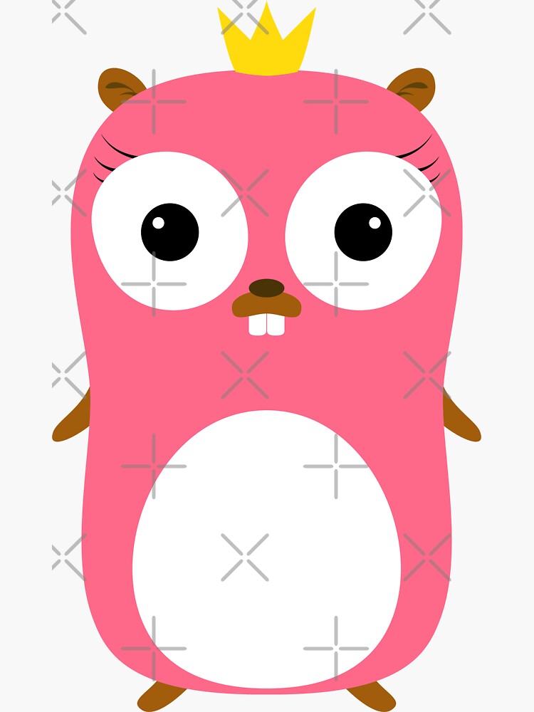 "Golang Gopher princess girl" Sticker by Katharina13 | Redbubble