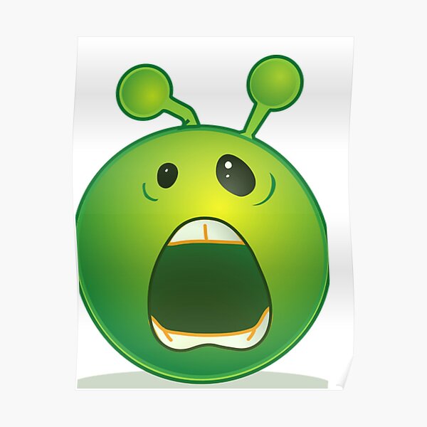 "Crazy yelling alien emoji,alien emoji, back to school emoji, cute ...