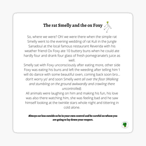 "The rat smelly and the ox foxy sticker" Sticker for Sale by ...