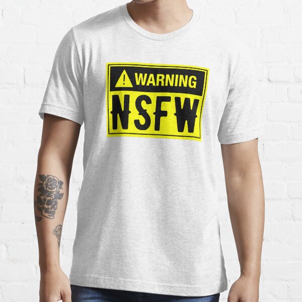 "Adult Content NSFW yellow warning sign" T-shirt for Sale by ...