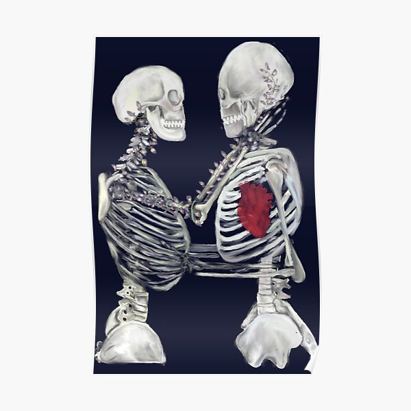 "Hugging skeletons" Poster for Sale by livvysophie | Redbubble