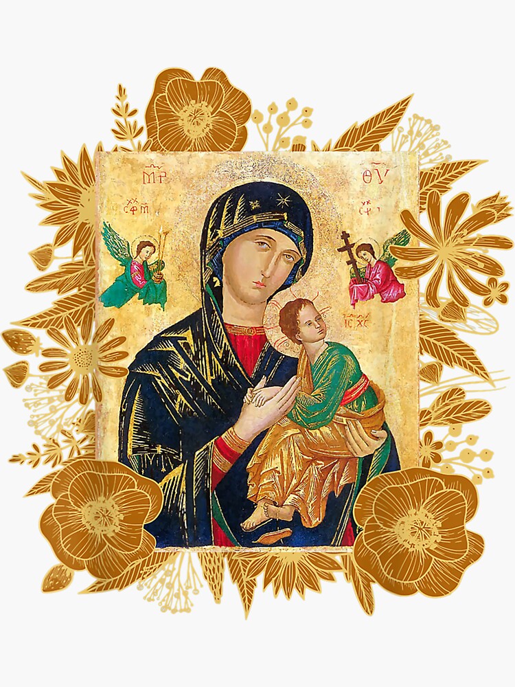 Pegatina «Nuestra Señora del Perpetuo Socorro Virgen María Católica» de ...