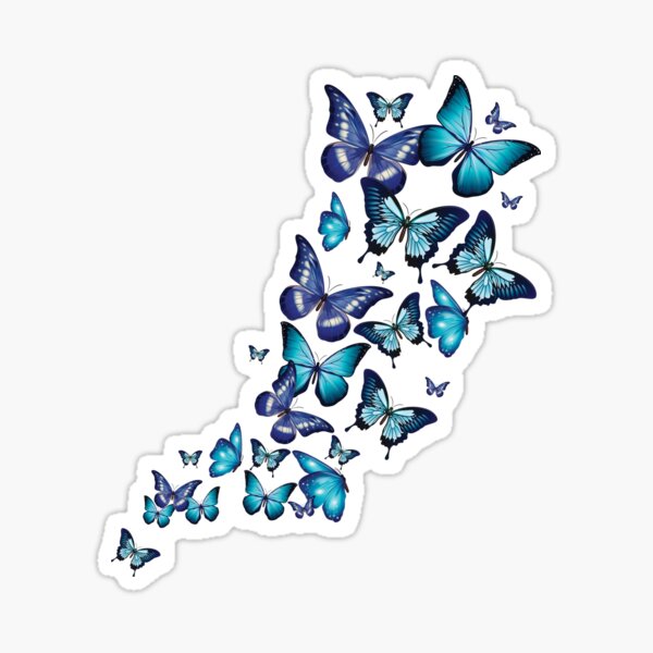 "Blue Butterflies" Sticker by jacoolda | Redbubble