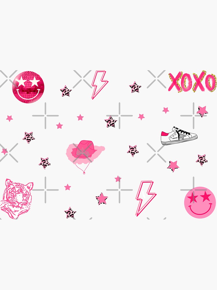 "Preppy Pink Ultimate Set" Sticker for Sale by brookiecookie37 | Redbubble