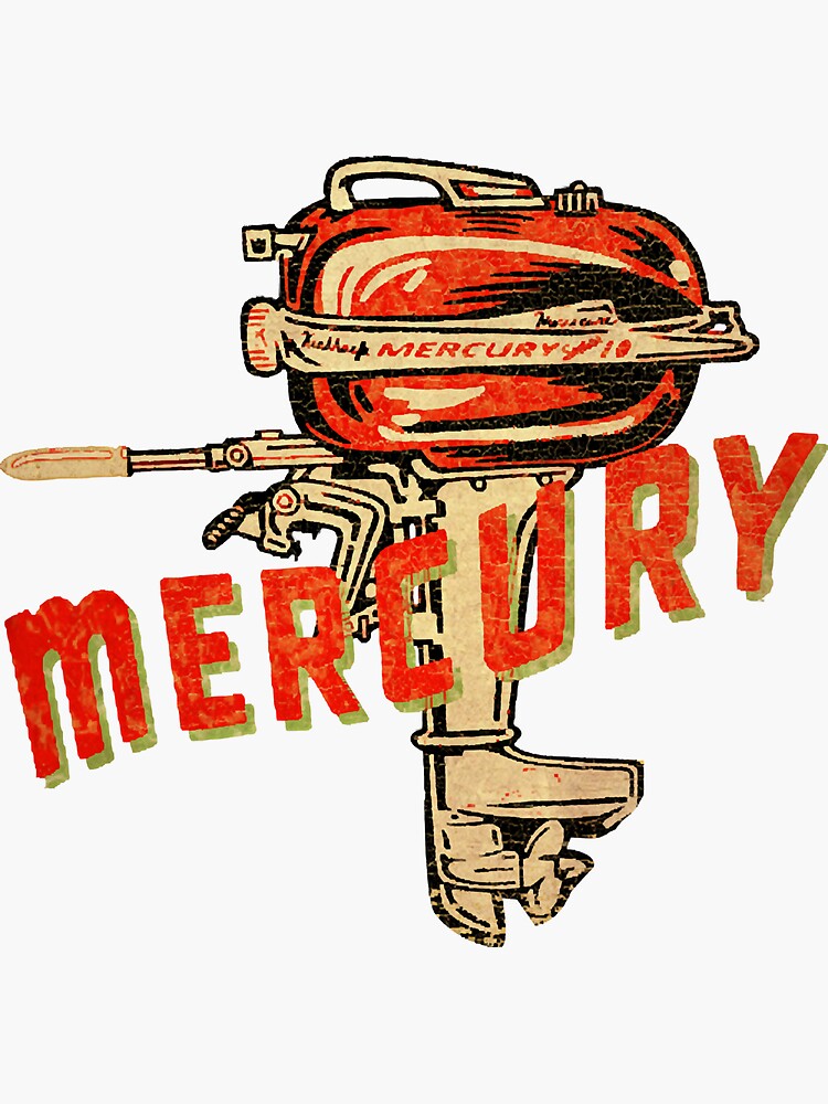 "Vintage Mercury Outboard Motor " Sticker for Sale by Rcyzia981 | Redbubble
