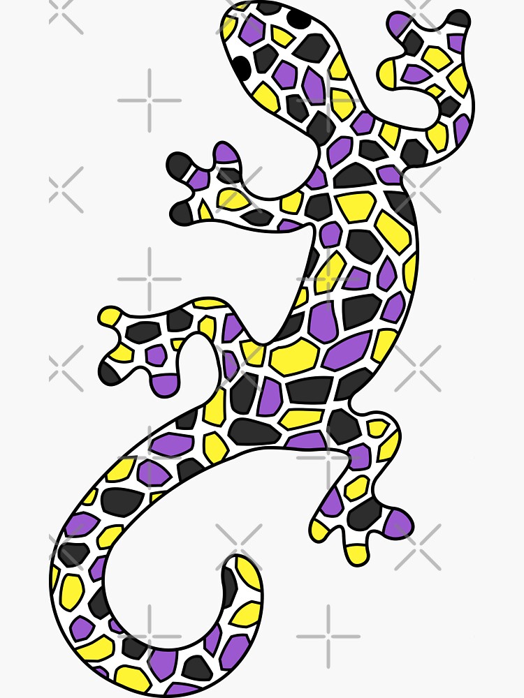 "Subtle non binary pride lizard" Sticker for Sale by lunyssa | Redbubble