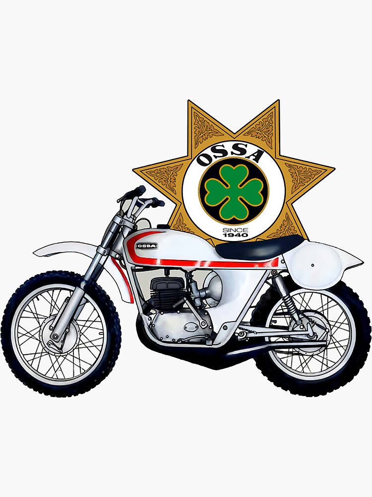 "Ossa Vintage Motorcycle " Sticker for Sale by yasukobeulah1u | Redbubble