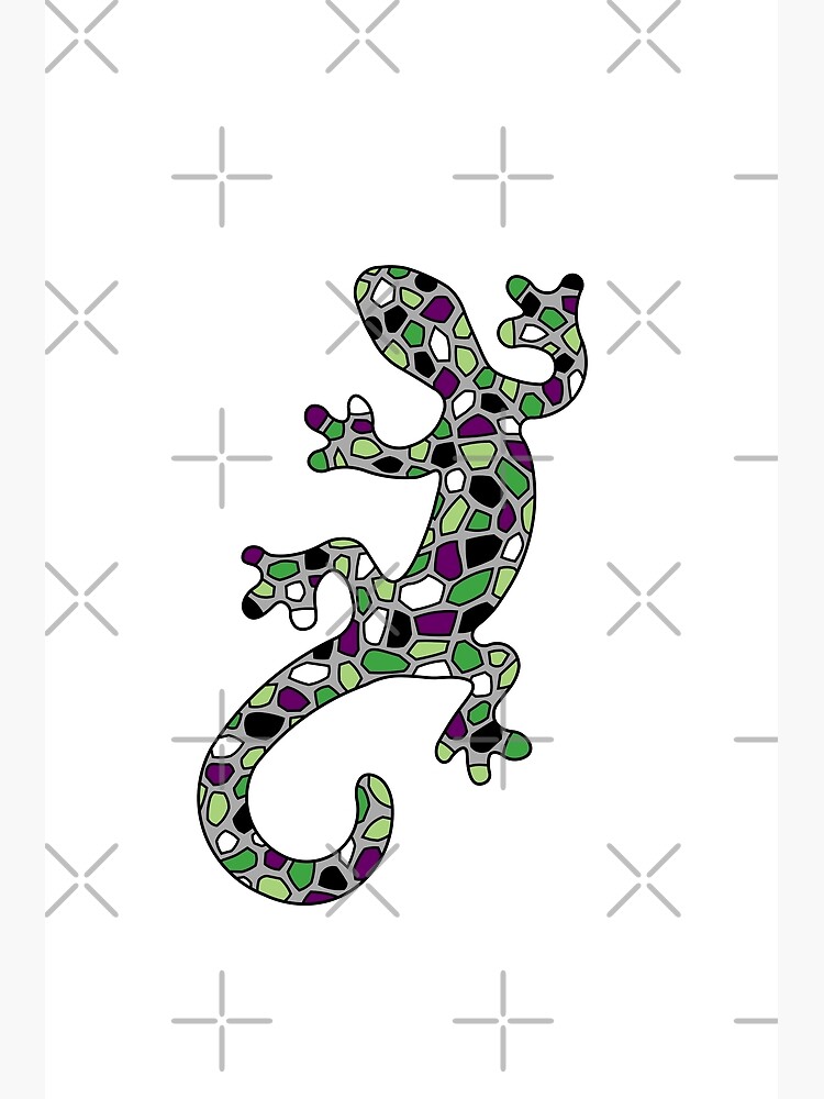 "Subtle aroace pride lizard (green and purple flag)" Poster for Sale by ...