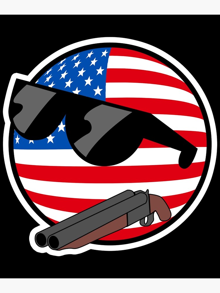 "Muricaball (USAball) With Gun - Polandball_s Countryballs " Poster for ...