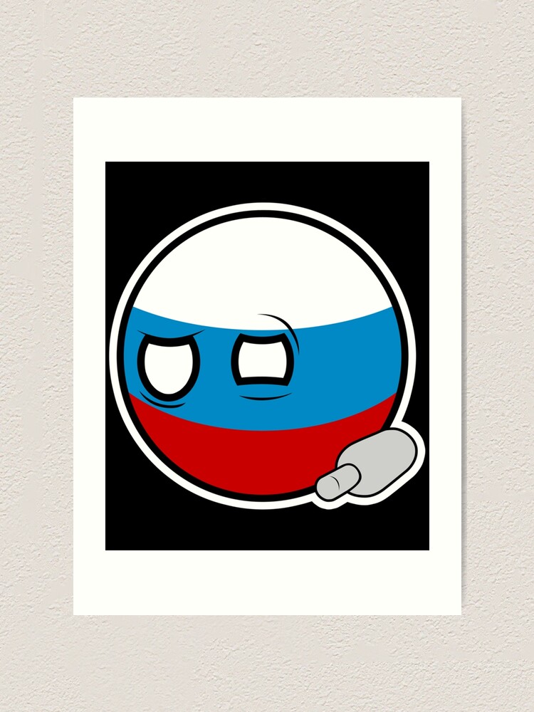 Lámina artística «Rusiaball con botella vacía Polandball Countryball ...