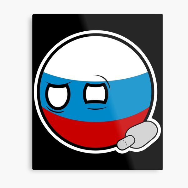 Lámina metálica «Rusiaball con botella vacía Polandball Countryball» de ...