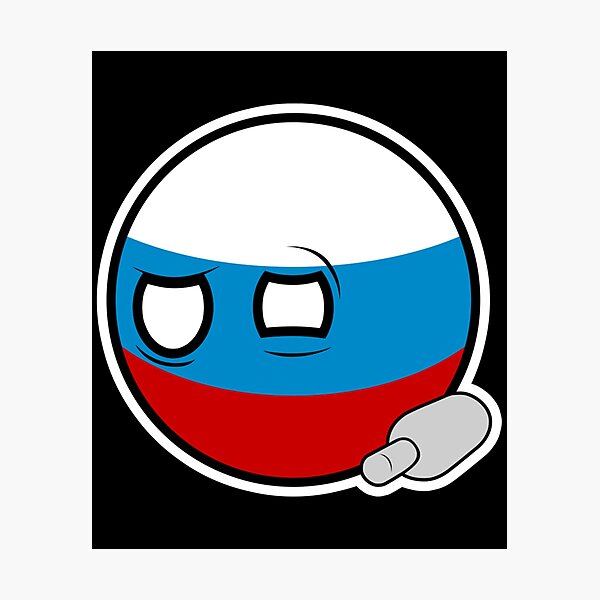 Lámina fotográfica «Rusiaball con botella vacía Polandball Countryball ...