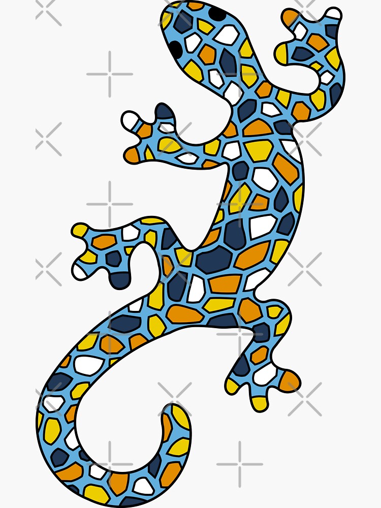 "Subtle aroace pride lizard (orange and blue flag)" Sticker by lunyssa ...