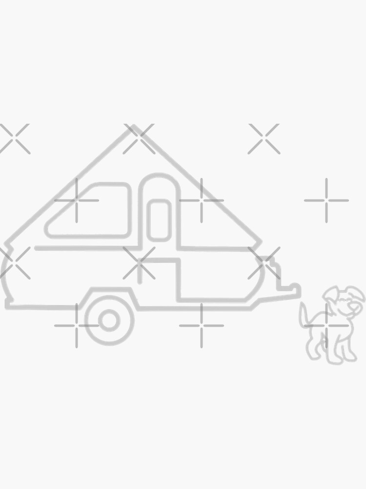 "Dog Aliner A Frame Travel Trailer Happy Camper Dog" Sticker for Sale ...