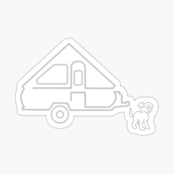 "Dog Aliner A Frame Travel Trailer Happy Camper Dog" Sticker for Sale ...