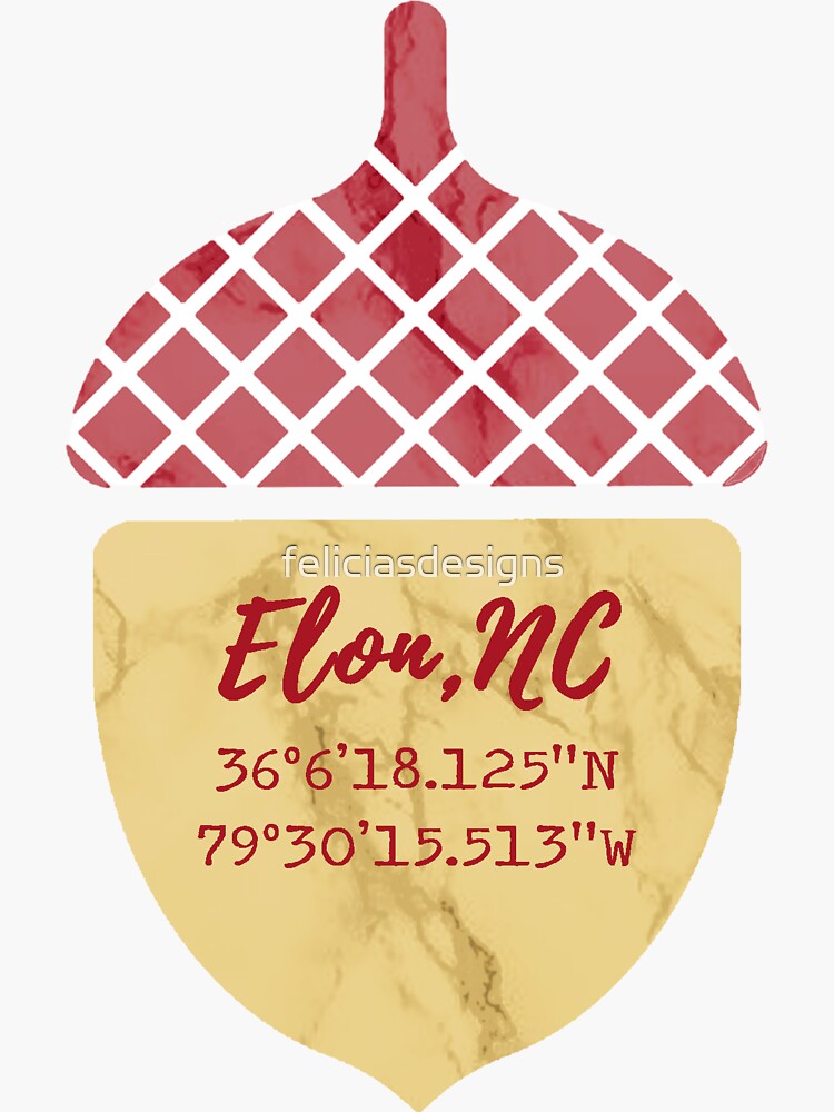 "Elon, NC Marble Acorn" Sticker for Sale by feliciasdesigns | Redbubble