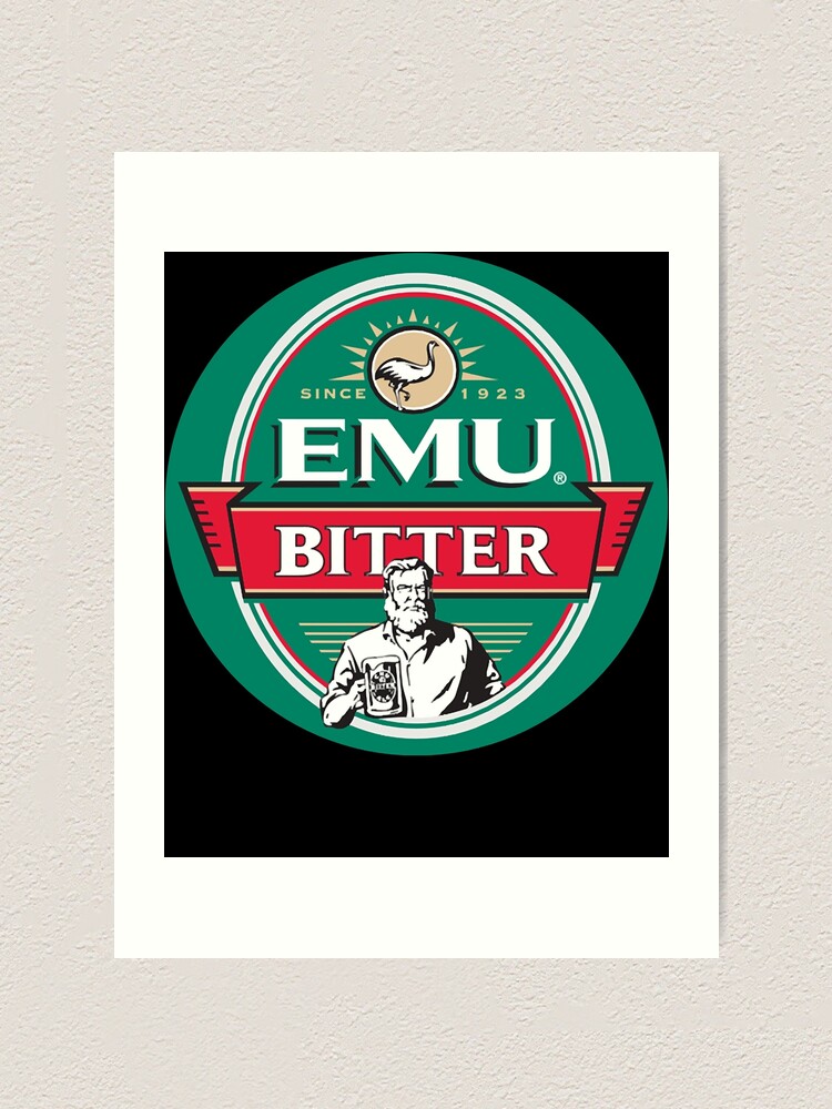 "emu bitter beer logo Local beer brewey logo" Art Print for Sale by ...