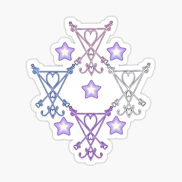 "creepy cute halloween lucifer sigil pattern" Sticker for Sale by ...