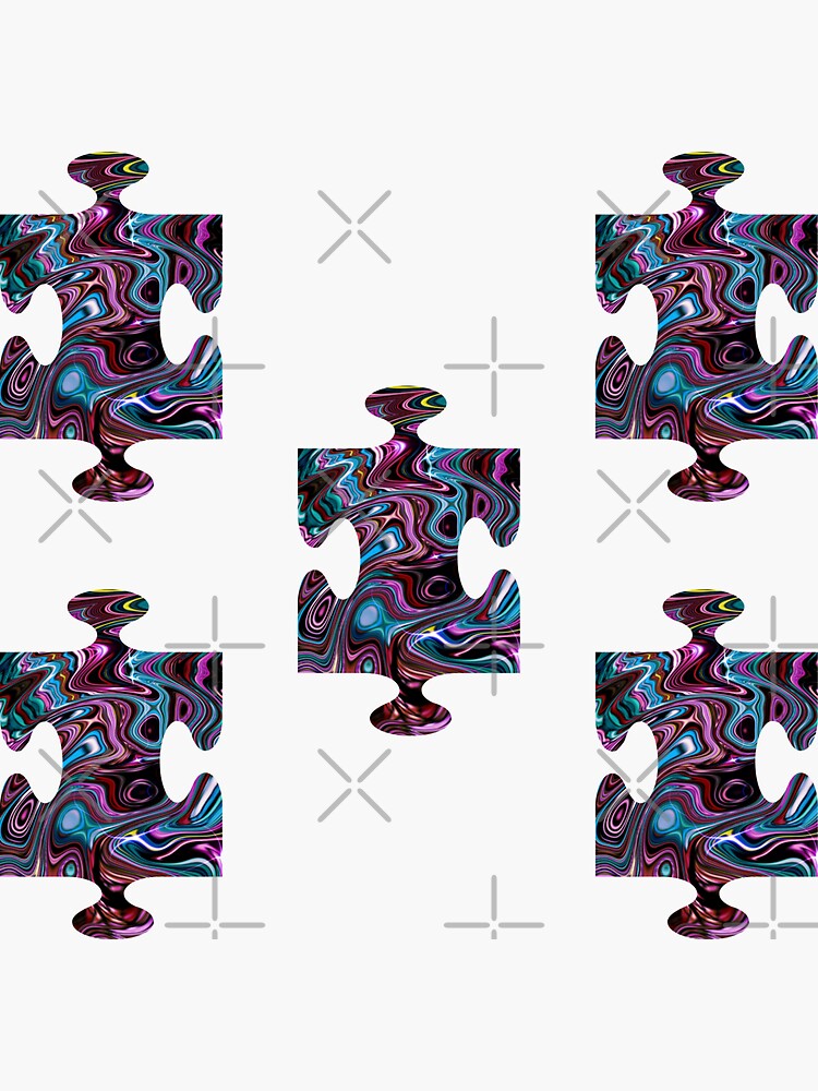 "5-pack Kaleidoscope Puzzle Pieces Sticker Pack Only (Design 1 ...