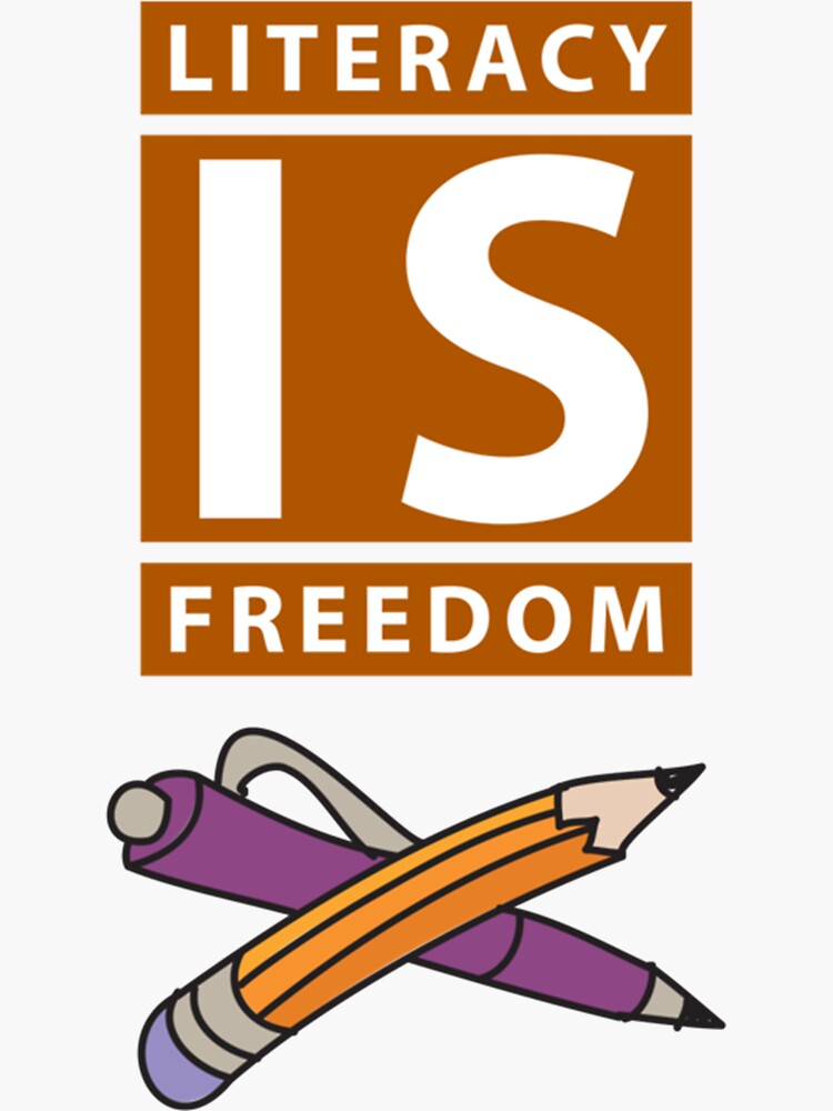 "Literacy is freedom Beautiful design " Sticker for Sale by Confettids ...