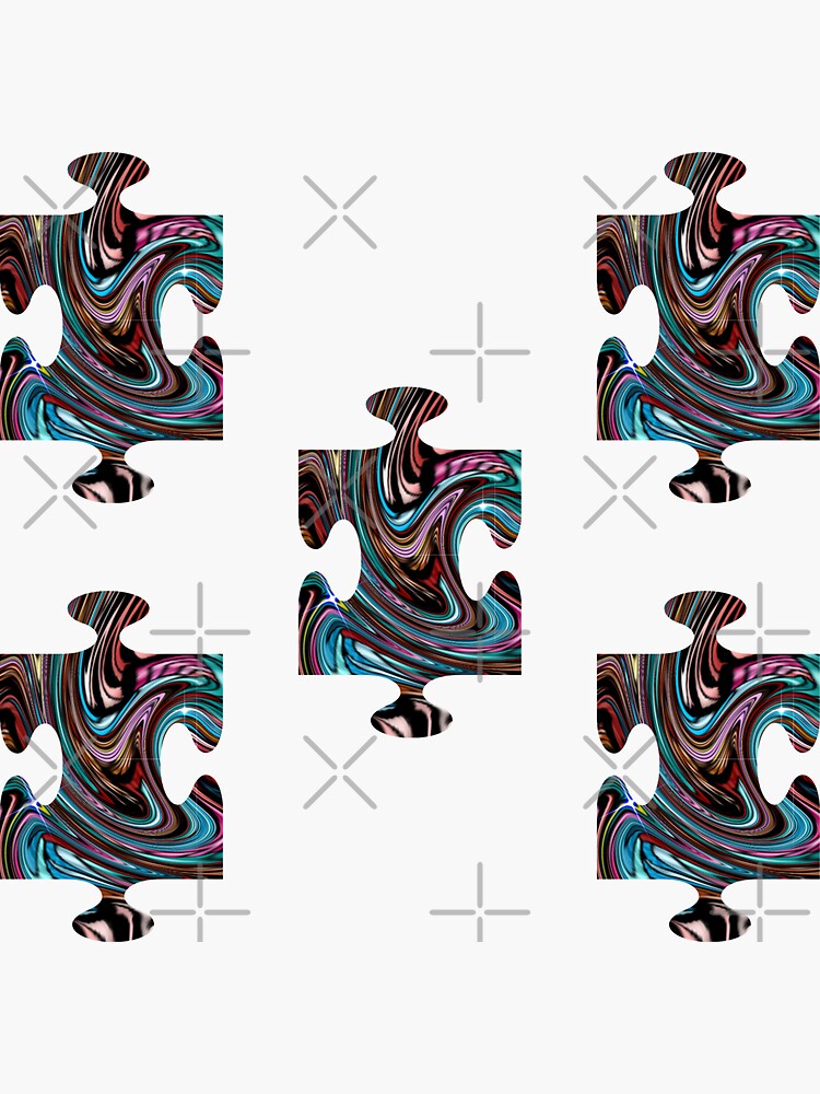 "5-pack Kaleidoscope Puzzle Pieces Sticker Pack Only (Design 2 ...