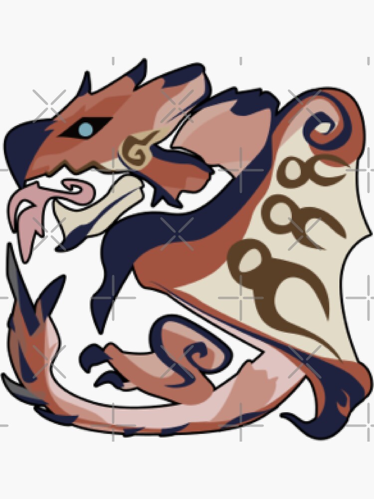 "Rathalos Icon - MHR" Sticker for Sale by SpagettiOTF | Redbubble